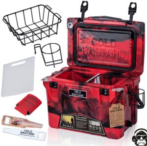 cold bastard coolers 20qt cold bastard rugged+ camo red premium ice chest cooler accessories free s&h(cb20-cr)