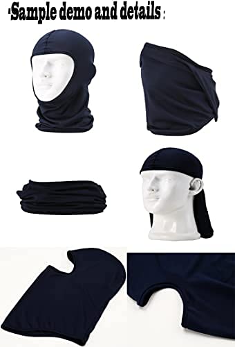 GANWAY Pack of 7 Black Ski Mask for Men Balaclava Thin Outdoor Airsoft Motorcycle Hood Hat