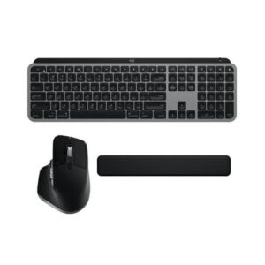 logitech mx keys advanced illuminated wireless keyboard and mx master 3 advanced wireless mouse for mac with palm rest bundle (3 items)