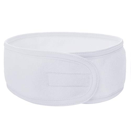 TOPTIE 10 Pack Custom Facial Spa Headband - Add Your Own Design, White Makeup Headband with Magic Tape