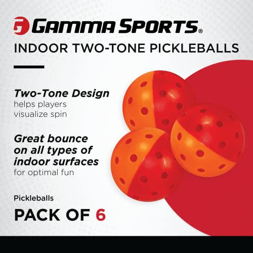 GAMMA Two Tone Recreation Training Outdoor Pickleball 6/Pk