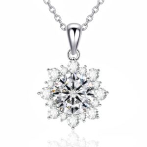 blivstar moissanite necklaces for women 925 sterling silver necklace with 1ct diamond 18k plated pendant dainty jewelry gift for women mom girls