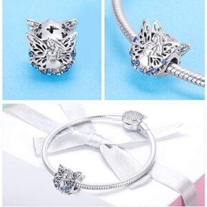 XNTBX Bracelet Charm Bead Blue Elf Fairy DIY Charm 925 Sterling Silver Fits Pandora Bracelet Necklace, European Charms Bracelet