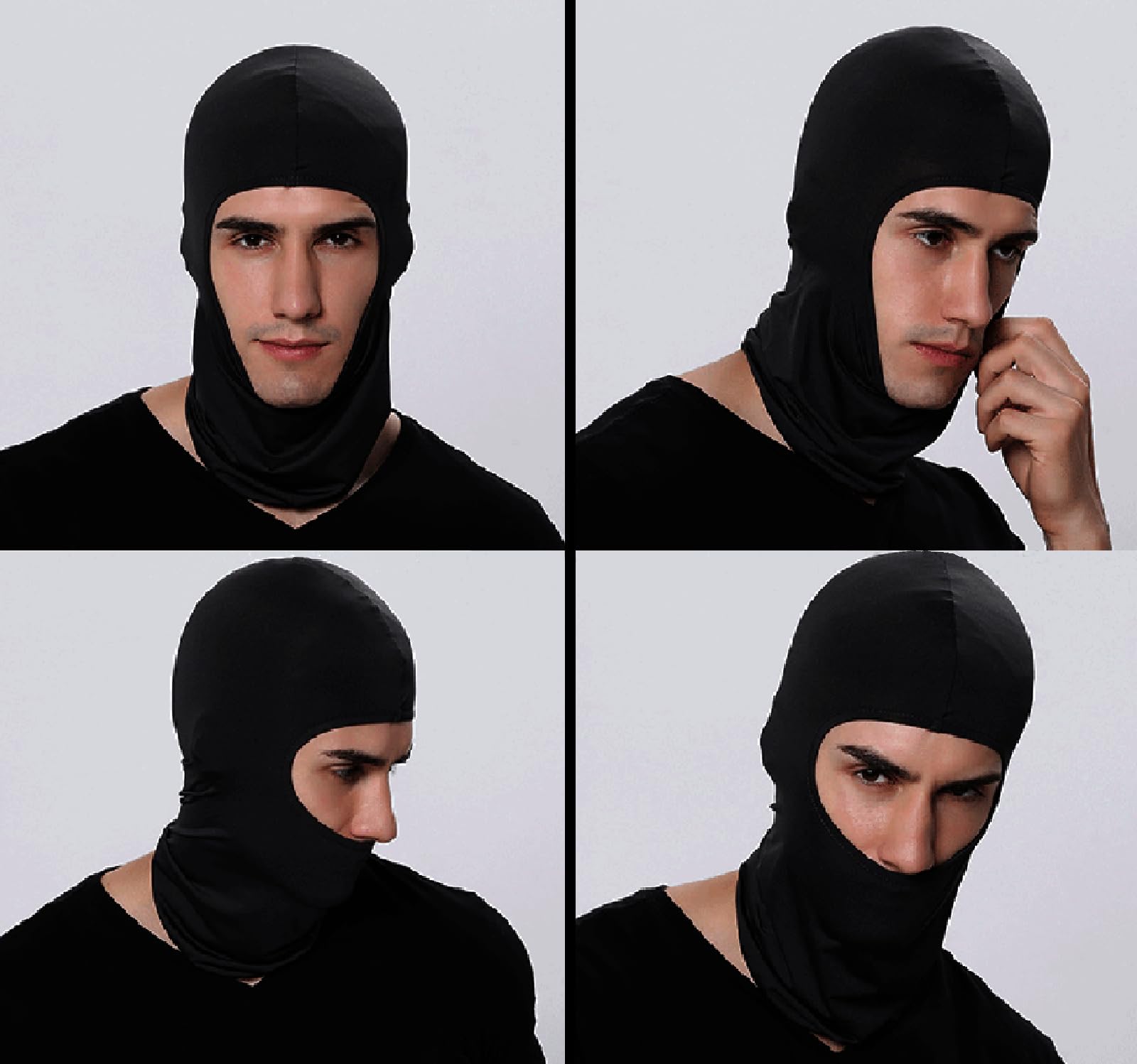 GANWAY Pack of 7 Black Ski Mask for Men Balaclava Thin Outdoor Airsoft Motorcycle Hood Hat