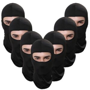 ganway pack of 7 black ski mask for men balaclava thin outdoor airsoft motorcycle hood hat