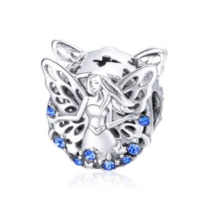 xntbx bracelet charm bead blue elf fairy diy charm 925 sterling silver fits pandora bracelet necklace, european charms bracelet