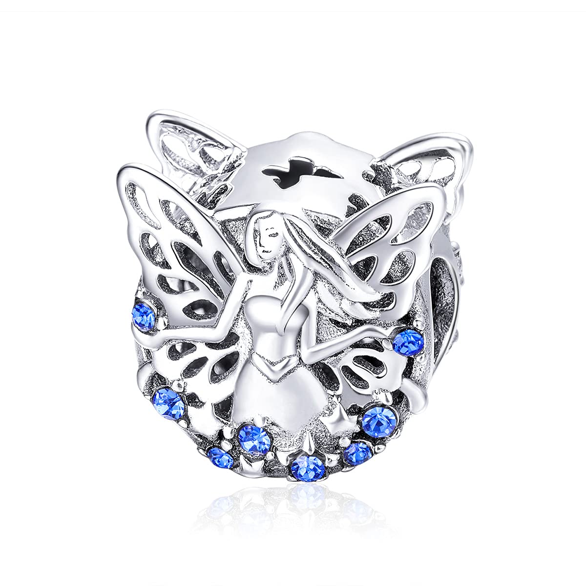 XNTBX Bracelet Charm Bead Blue Elf Fairy DIY Charm 925 Sterling Silver Fits Pandora Bracelet Necklace, European Charms Bracelet