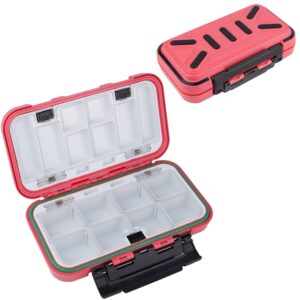 keeshine mini fishing lure box, small bait storage case fishing tackle storage trays accessory boxes thicker plastic hooks organizer for vest casting fly fishing pocket size