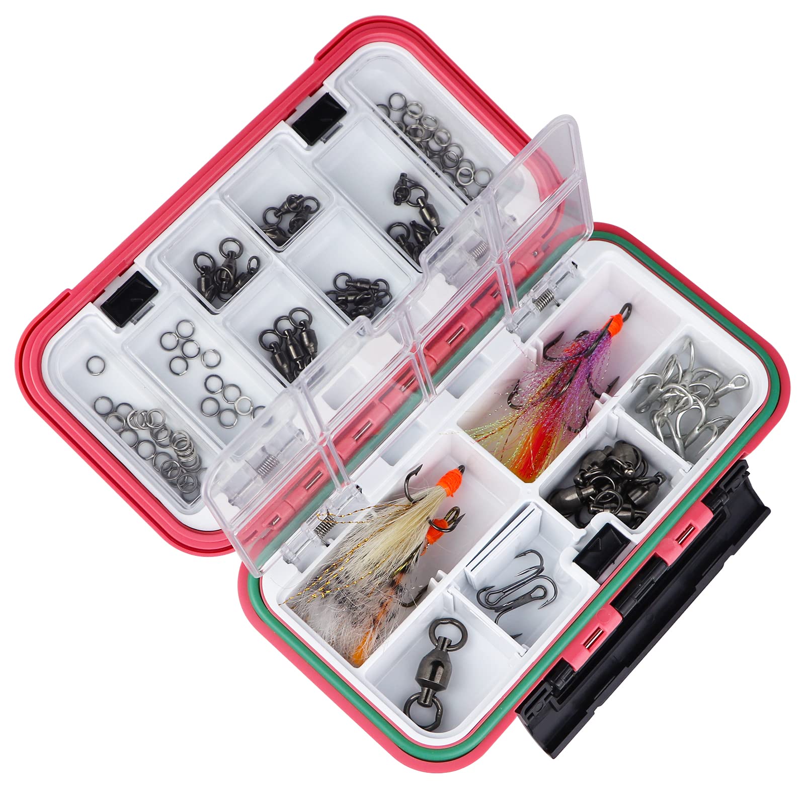 KEESHINE Mini Fishing Lure Box, Small Bait Storage Case Fishing Tackle Storage Trays Accessory Boxes Thicker Plastic Hooks Organizer for Vest Casting Fly Fishing Pocket Size