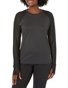 new balance women's shape shield long sleeve, black, x-large