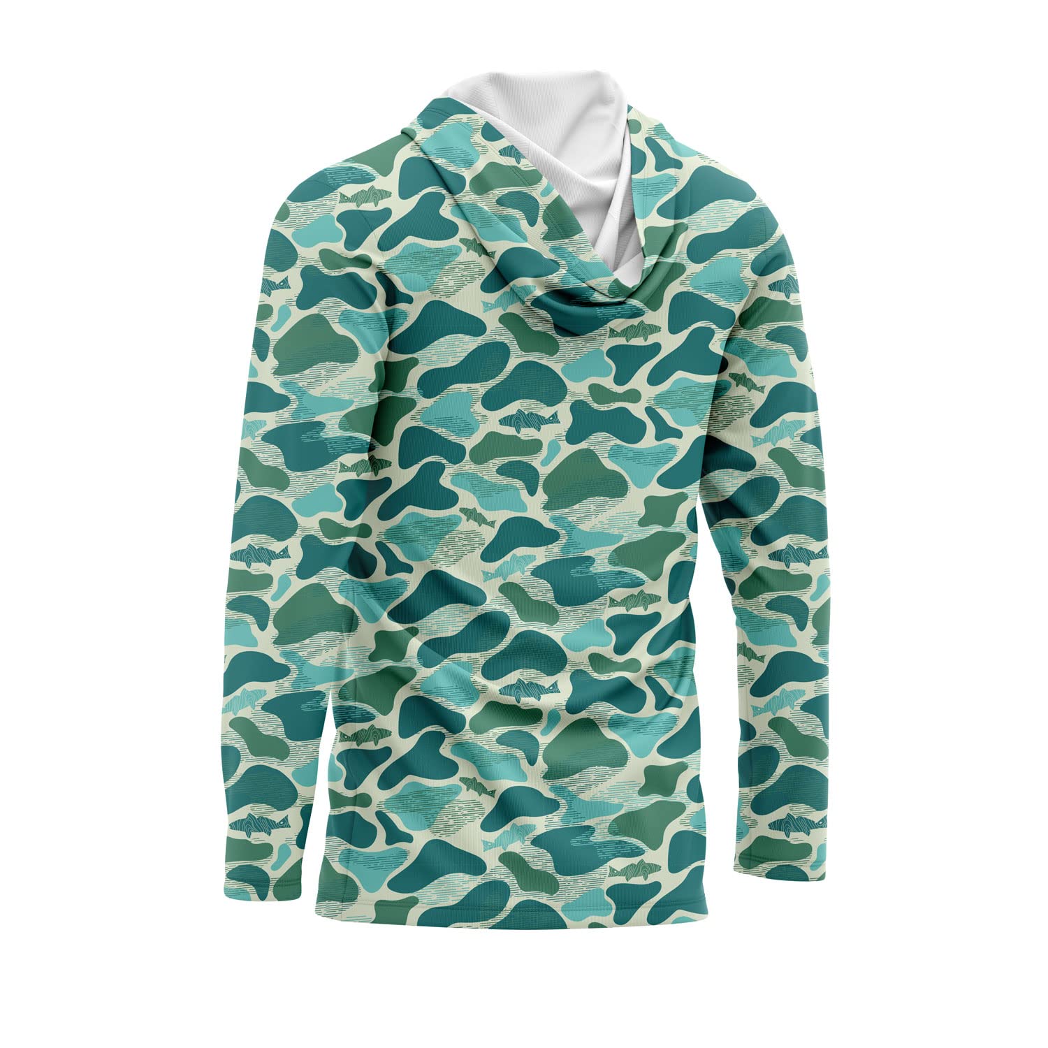 Southern Fin Apparel Performance Fishing Hoodie Shirt for Men Women UPF UV 50+ Lightweight With Hood (Large, Green Camo, l)