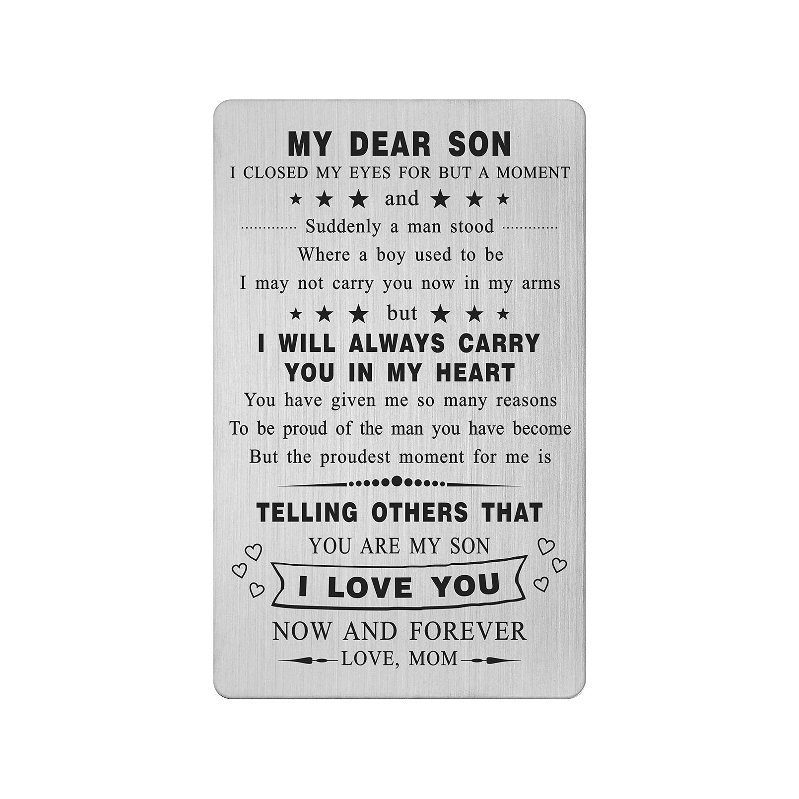 Yobent to My Son Gifts from Mom, Happy Son Birthday Card, Graduation Gifts for Best Son, Personalized Awesome Son Bday Gifts for Teen Boys, Proud of Son Present, Love Son Thing from Parents