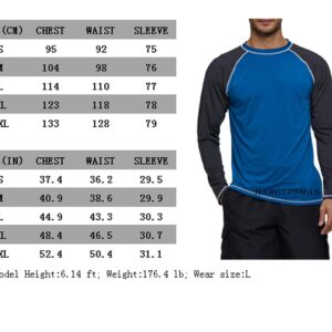 HARGLESMAN Men's Rash Guard Summer Long Sleeve Quick Dry UPF 50 Swim Tee Basic Comfy Swim Tee Outdoor Workout T Shirt Bathing Suit Sun Tops Plus Size Big Tall WhiteXL