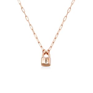 Oak&Luna - Personalized Initial Lock Necklace