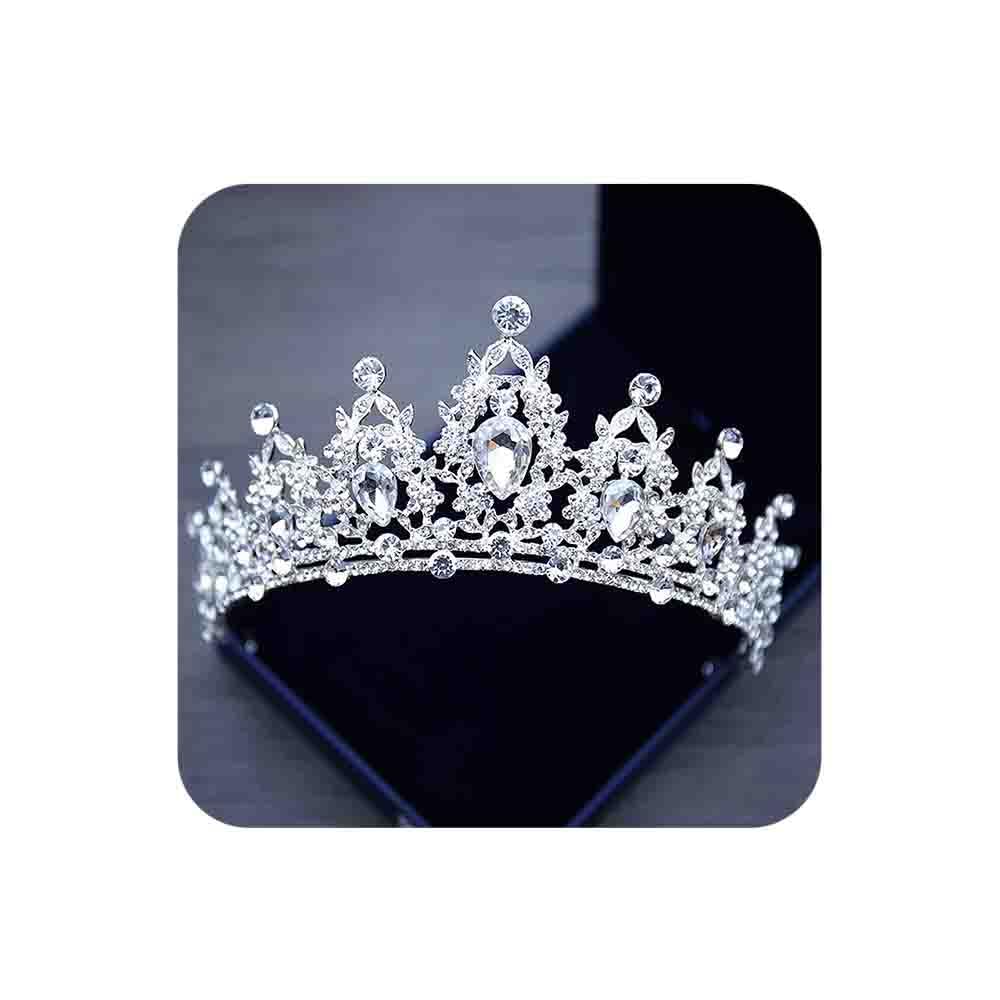 COCIDE Silver Tiaras and Crowns for Women Crystal Headband for Girl Clear Rhinestone Hair Accessories for Bride Wedding Bridal Prom Birthday Party Queen Princess Decorations Halloween Costume Cosplay