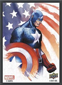 upper deck marvel captain america sleeves (67 mm x 92 mm) 65 matte sleeves, multicolor