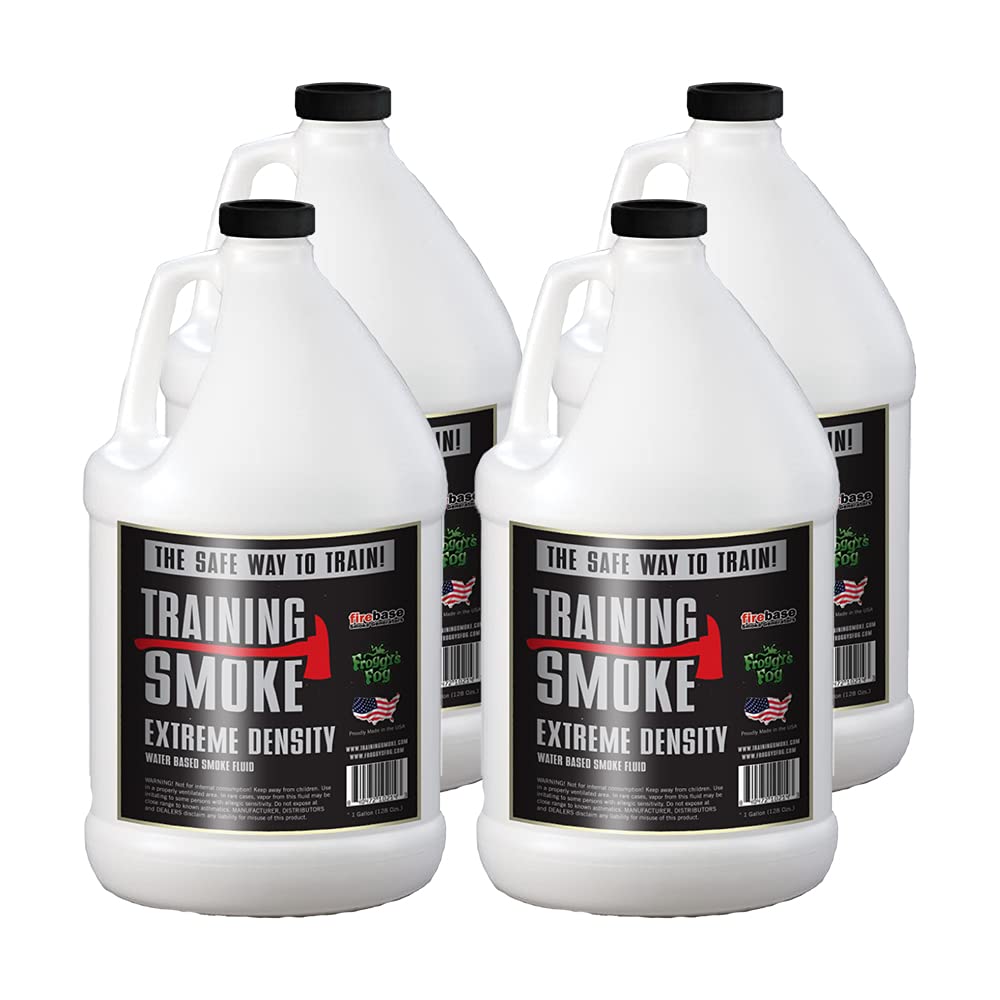 Froggy's Fog Training Smoke Machine Fluid for Smoke Generator, Extreme Density Fog Machine Fluid Optimized for Firebase Machines, 4 Gallons