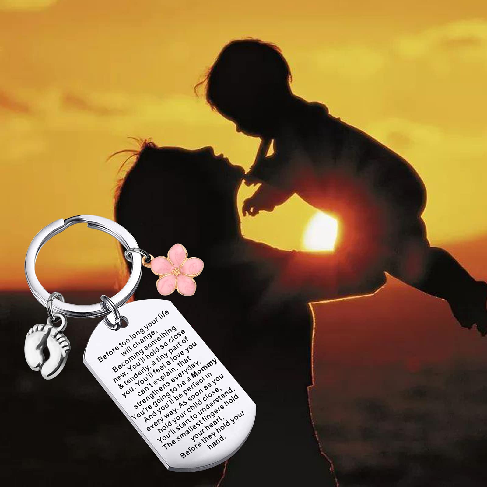 MYOSPARK New Mommy Keychain Pregnancy Announcement Keychain You're Going To Be a Mommy Keychain Mommy To Be Gift (Mommy Before DKC)