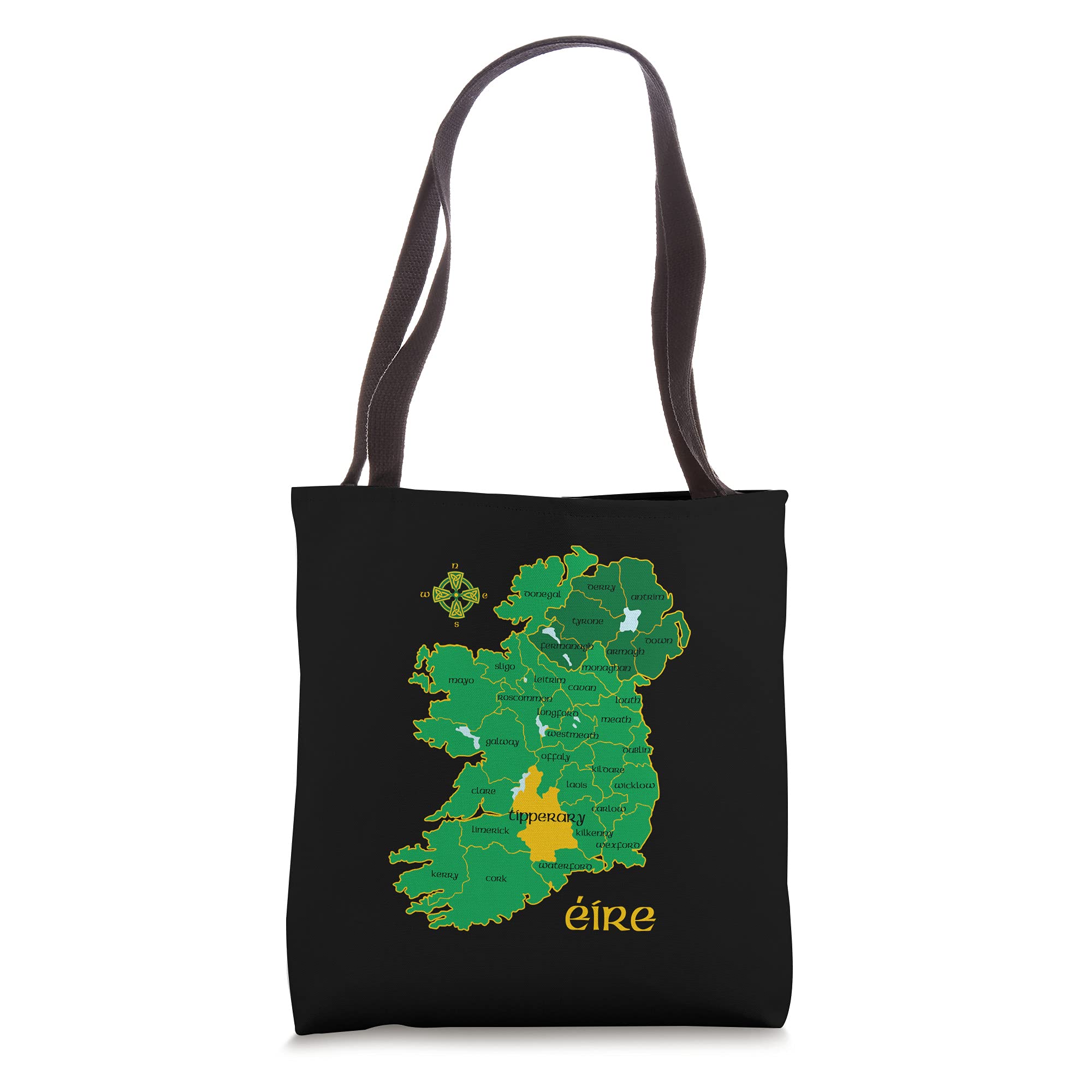 Tipperary Ireland County Map Eire Irish Travel Tote Bag