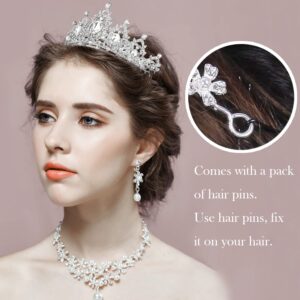 COCIDE Silver Tiaras and Crowns for Women Crystal Headband for Girl Clear Rhinestone Hair Accessories for Bride Wedding Bridal Prom Birthday Party Queen Princess Decorations Halloween Costume Cosplay