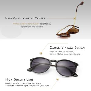 SUNGAIT 2 Pairs Vintage Round Sunglasses for Women Men Trendy Style UV400 Lens