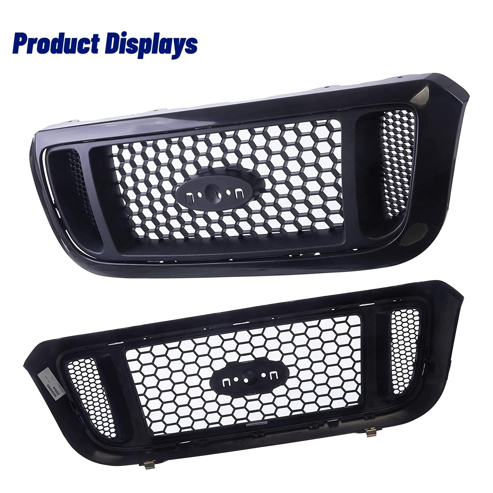 JustDrivably Replacement Parts Front Grille Grill Assembly Compatible With Ford Ranger (Edge, XLT) 2004 2005 / Ranger (Tremor) 2004 / Ranger (FX4, XL) 2005 Pickup Truck