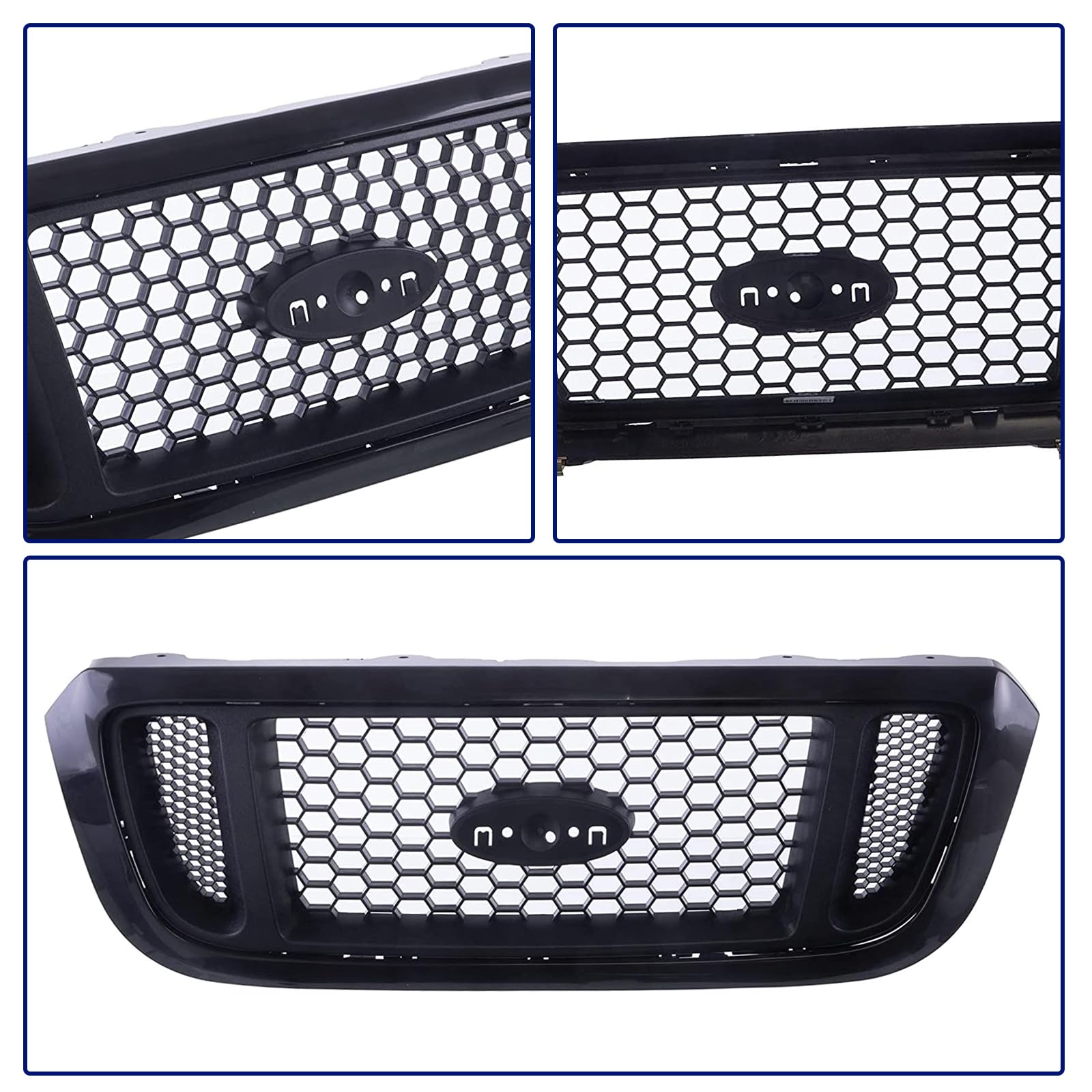 JustDrivably Replacement Parts Front Grille Grill Assembly Compatible With Ford Ranger (Edge, XLT) 2004 2005 / Ranger (Tremor) 2004 / Ranger (FX4, XL) 2005 Pickup Truck