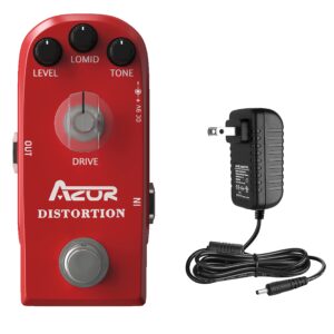 AZOR Pedal Power Adapter with Vintage Distortion Guitar Effect Pedal True Bypass