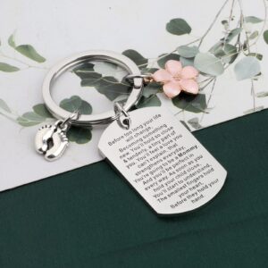 MYOSPARK New Mommy Keychain Pregnancy Announcement Keychain You're Going To Be a Mommy Keychain Mommy To Be Gift (Mommy Before DKC)