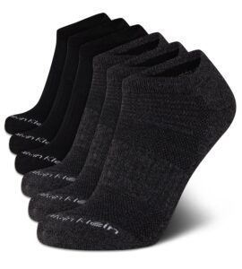 calvin klein men's socks - no show ankle socks (6 pack), size 7-12, blackcharcoal