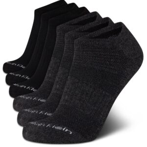 Calvin Klein Men's Socks - No Show Ankle Socks (6 Pack), Size 7-12, BlackCharcoal