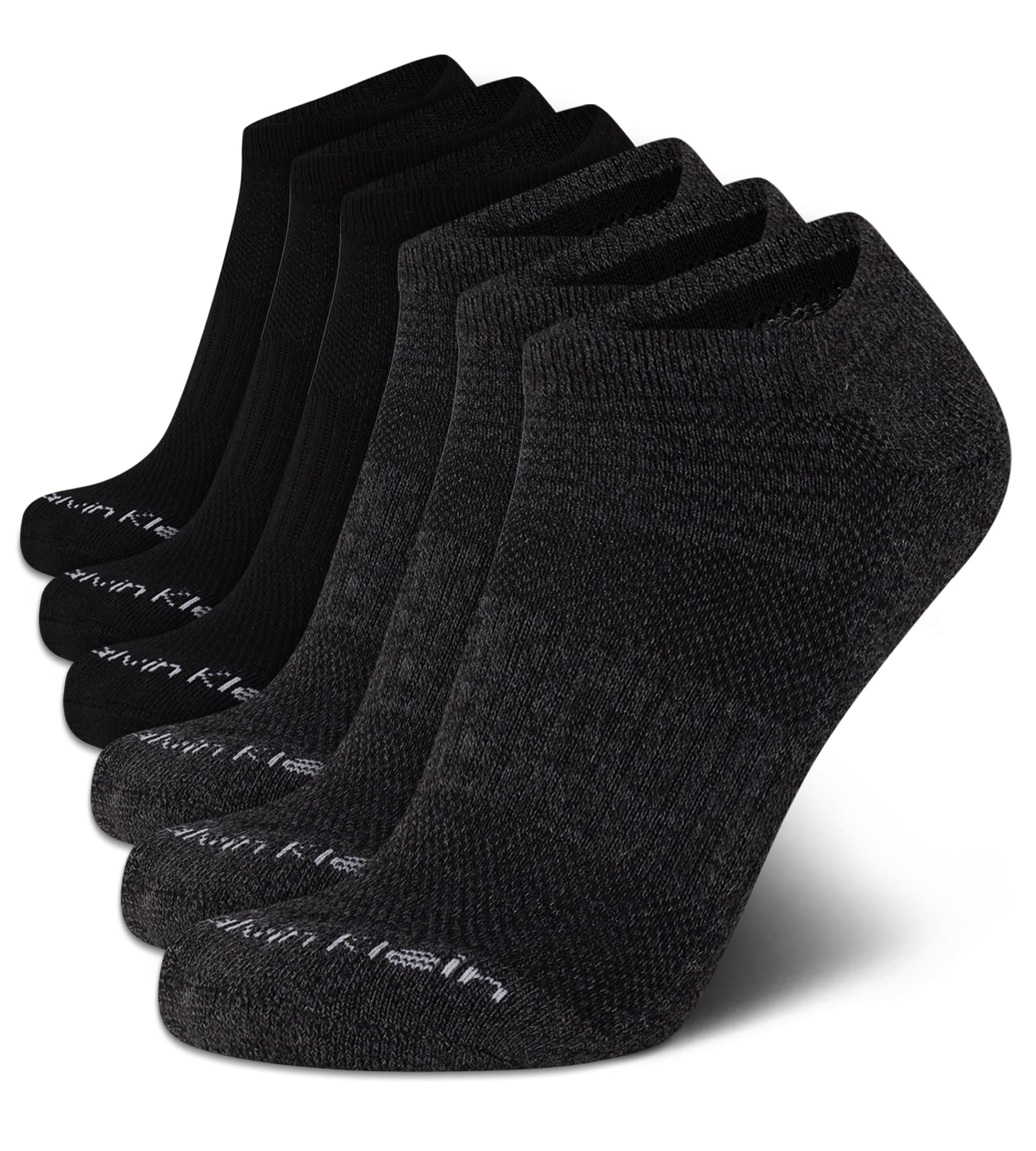 Calvin Klein Men's Socks - No Show Ankle Socks (6 Pack), Size 7-12, BlackCharcoal