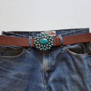 Axesoria Trendy Turquoise Buckle Belt Brown M