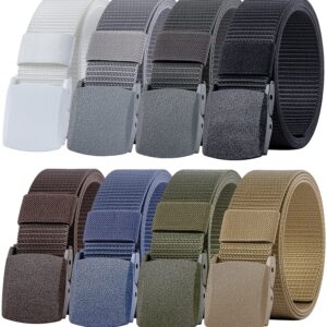 Ginwee 8 Pack Nylon Military Tactical Plastic Buckle Belt Webbing Canvas Outdoor Web Belt