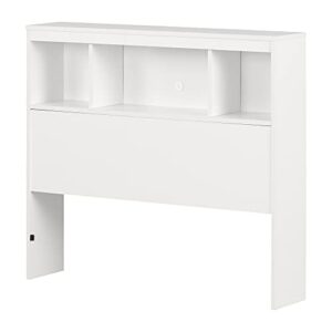 south shore summertime bookcase headboard, twin, pure white