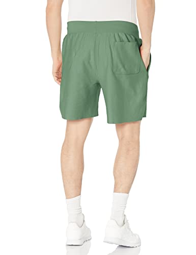 Champion Men's Reverse Weave Cut, Raw Hem Fleece Shorts, 7", Native Fern Green C Patch Logo, Medium