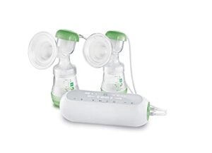 mam 2-in-1 double electric breast pump & manual breast pump, portable breast pump with 2 easy start anti-colic bottles & breastfeeding supplies