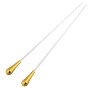 jiayouy 15 inch music baton orchestra baton alloy handle music conducting baton pack of 2 gold