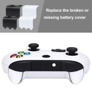 Aosai Battery Cover for Xbox Series X, for Xbox Series S Controller, Replacement Battery Back Door Lid Batteries Caps Shell Repair for Xbox Core Controller(2 Black + 2 White) (Black,White)