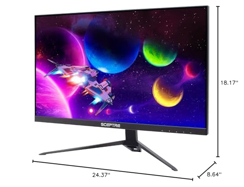 Sceptre IPS 27" QHD 2560 x 1440p LED Monitor DisplayPort HDMI up to 165Hz AMD FreeSync Premium 99% sRGB Build-in Speakers, Machine Black 2021 (E275B-QPT168)