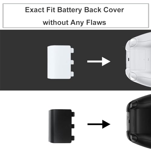 Aosai Battery Cover for Xbox Series X, for Xbox Series S Controller, Replacement Battery Back Door Lid Batteries Caps Shell Repair for Xbox Core Controller(2 Black + 2 White) (Black,White)