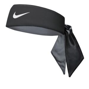 nike reversible cooling head tie with dri-fit - unisex (black/grey)