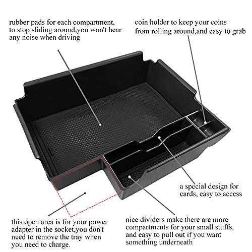 Vesul Center Console Organizer Storage Tray Compatible with Ford Explorer 2020 2021 2022 2023 2024 Armrest Box ABS Tray Insert Organizer Glove Pallet