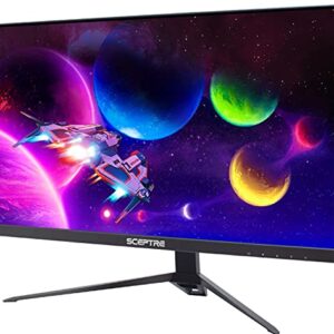 Sceptre IPS 27" QHD 2560 x 1440p LED Monitor DisplayPort HDMI up to 165Hz AMD FreeSync Premium 99% sRGB Build-in Speakers, Machine Black 2021 (E275B-QPT168)