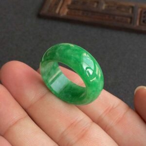 MIFYNN Jade Ring for Women Men Colorful Natural Emerald Ring for St. Patrick's Day Gifts