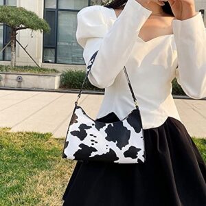 Women Cow Print Shoulder Bag Clutch Purse Underarm Handbag Satchel Zipper Tote Bag Purse