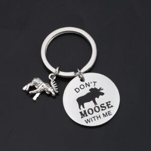 Lywjyb Birdgot Don't Moose With Me Keychain Funny Design Moose Gift (Don't Moose ky)