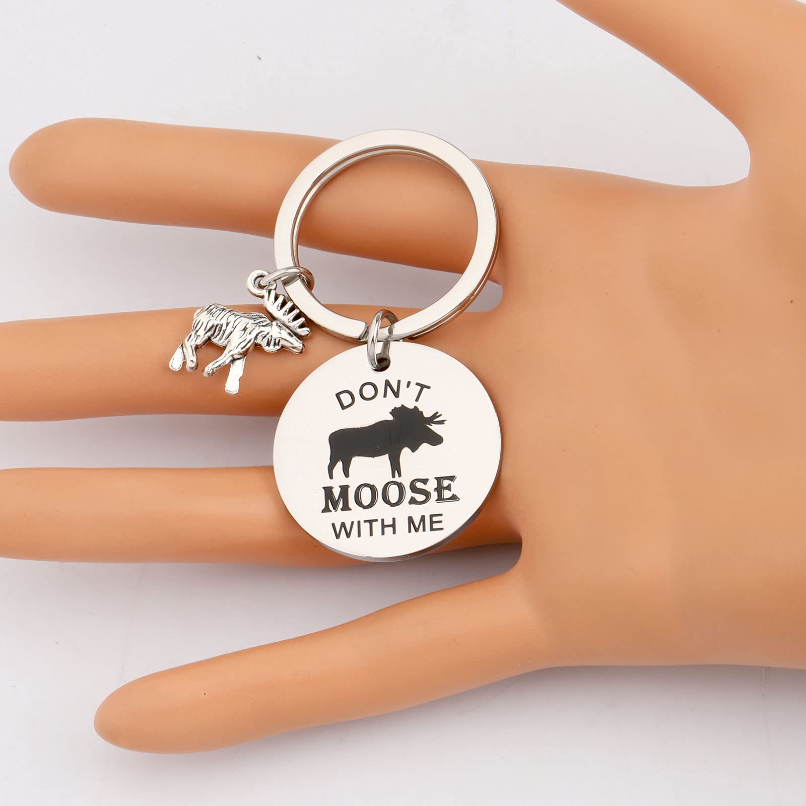 Lywjyb Birdgot Don't Moose With Me Keychain Funny Design Moose Gift (Don't Moose ky)