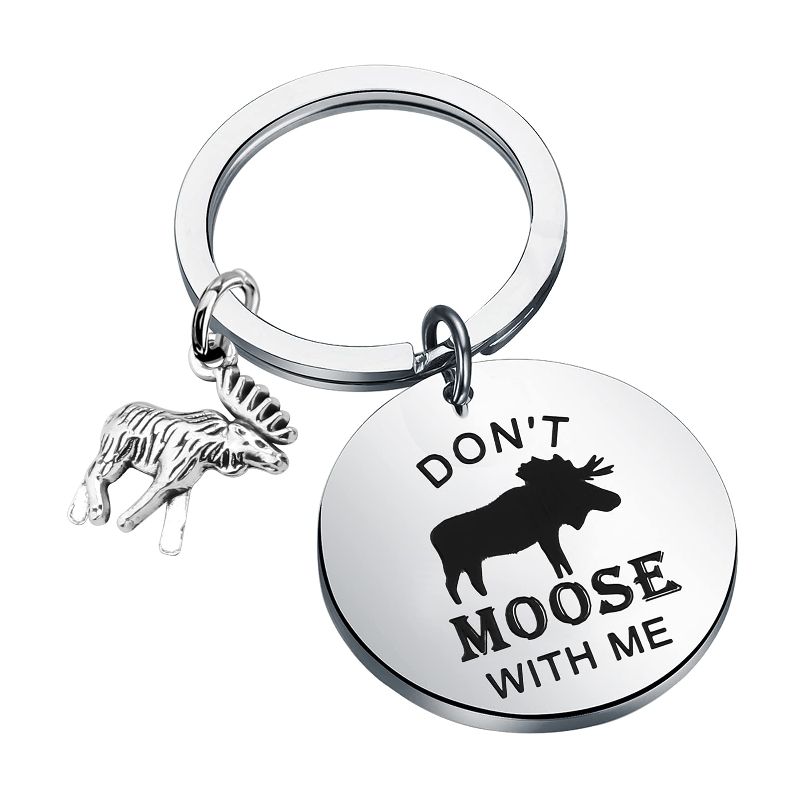 Lywjyb Birdgot Don't Moose With Me Keychain Funny Design Moose Gift (Don't Moose ky)