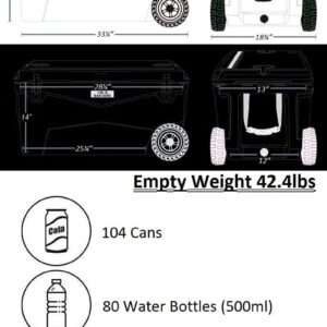 COLD BASTARD COOLERS 70QTW Rugged+ Pink Neon Large Wheels Premium Ice Chest Cooler Accessories Free S&H (CB70W-PN)